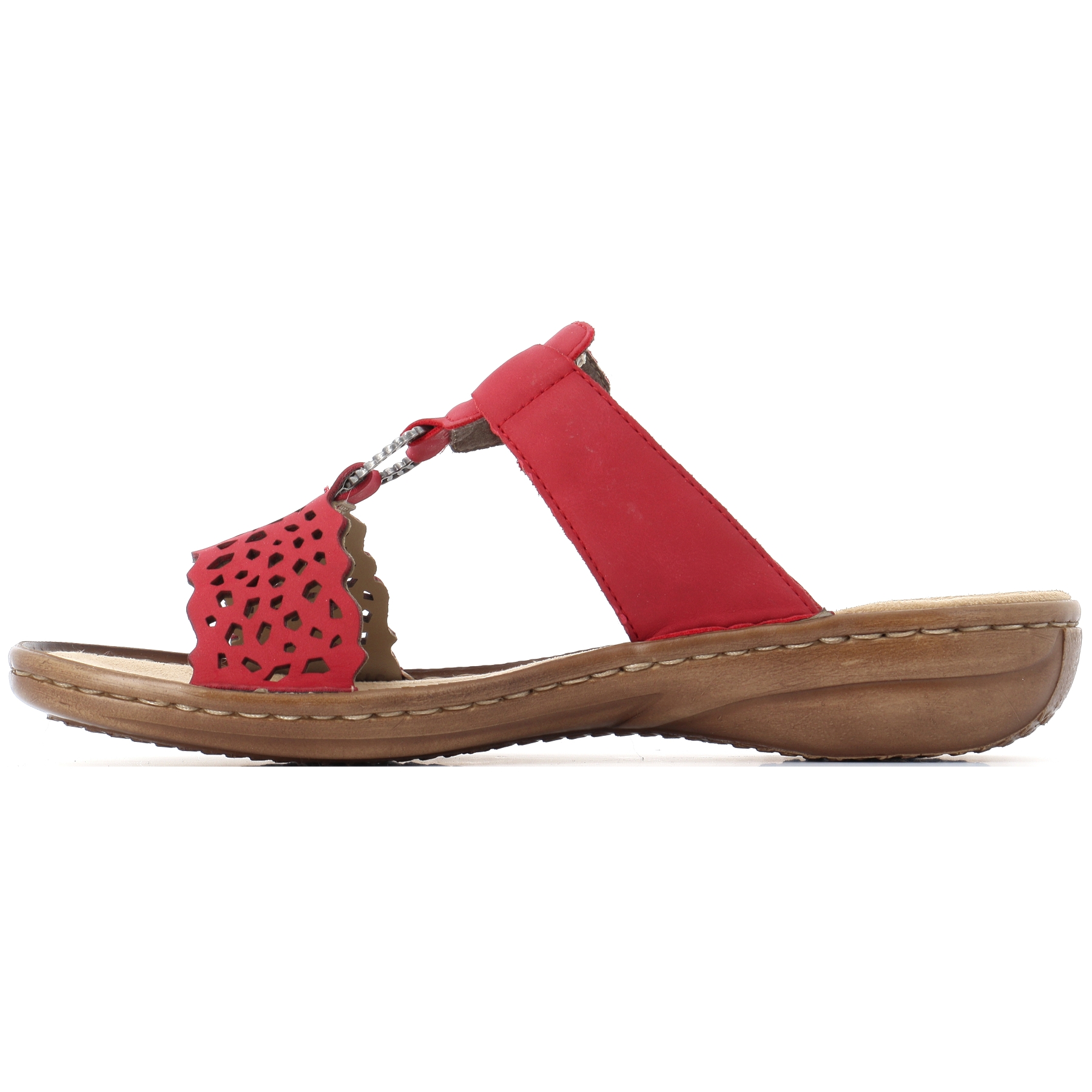 La Botte Rouge | sandales et mules 608a7 rouge femme Rieker